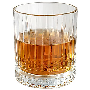 Restaurantware Elysia 7 Ounce Whiskey Glasses 6 Cut Rocks Glasses - Lead-Free Weighted Base Clear Glass Tumblers Dishwasher-Safe For Scotch Bourbon And Cocktails