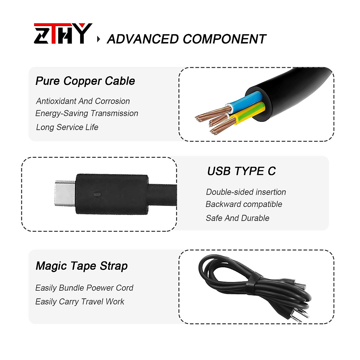 New 65W USB-C Type C AC Adapter Laptop Charger Replacement for Dell Latitude 5290 7200 7210 7400 7389 7390 2-in-1 7300 7320 7310 5320 7275 7370 XPS 13 9300 9310 9360 9365 9370 9380 LA65NM170