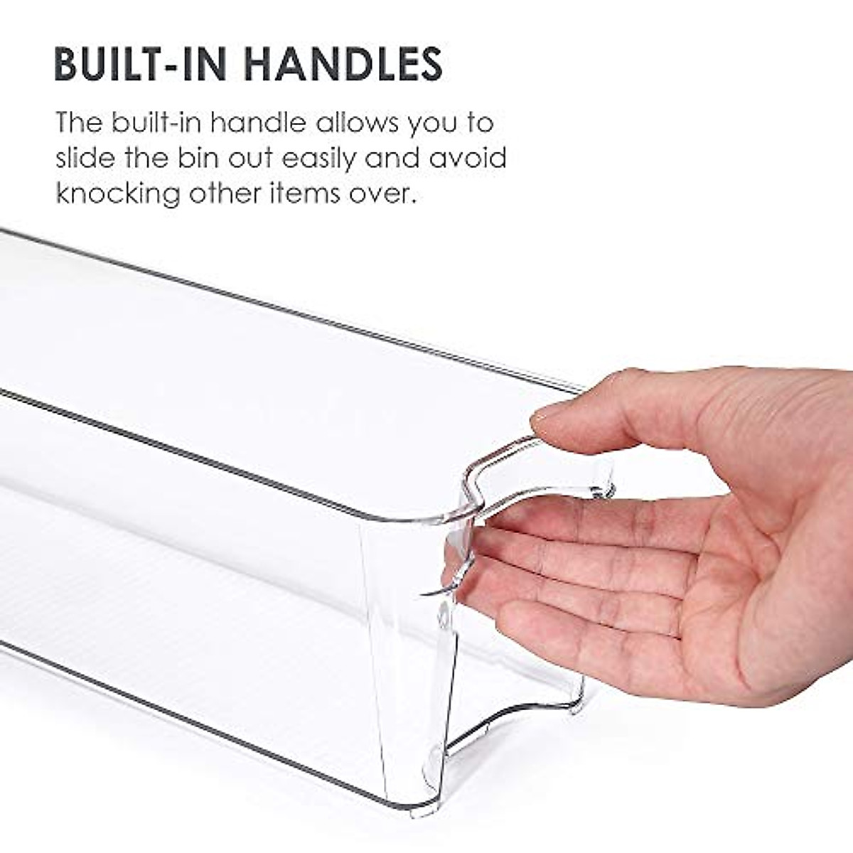 Vtopmart Breastmilk Storage Container 4PCS Set, Clear Freezer and Fridge Organizer Bins, Plastic Storage Bins for Breast Milk, Baby Pouches, Formula, Bottles and Yogurts, 4.3’’ Width, 14.7" Long