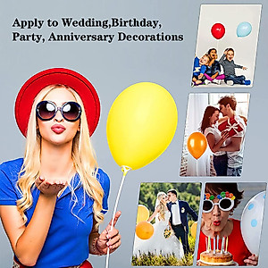 Horolas 100 Pieces Balloon Sticks Holders with Cups 16 Inch for Party, Birthday, Wedding, Anniversary Decoration, White