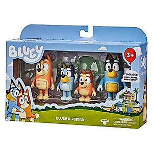 Bluey and Family 4 Pack of 2.5-3" Bluey, Bingo, Chilli, Bandit Poseable Figures