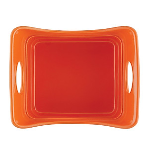 Rachael Ray Stoneware 2-Quart Square Baker, Orange