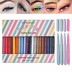 BONNIE CHOICE 20 PCS Colored Eyeliners Pencil Set, 20 Colors Waterproof Long Lasting Retractable Matte Colorful Eyeliner Milti-Functional Eyeliner Eyeshadow Pen Gifts for Women