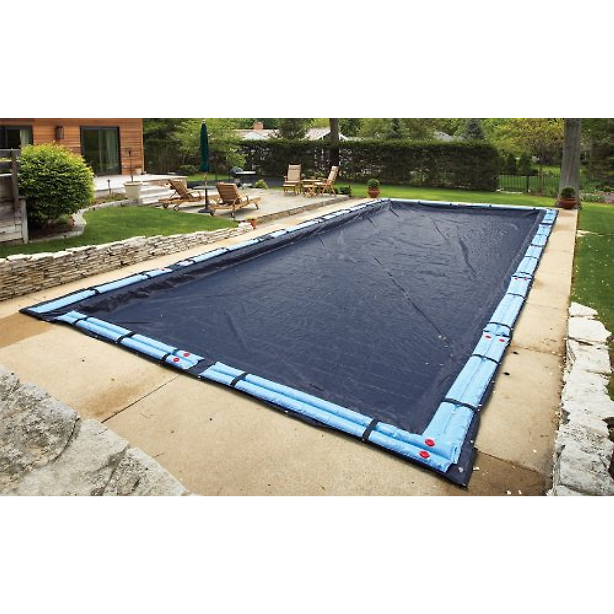 Blue Wave BWC752 Bronze 8-Year 20-ft x 40-ft Rectangular In Ground Pool Winter Cover,Dark Navy Blue