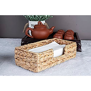 Bezoval Water Hyacinth Napkin Holders For Kitchen And Bathroom, Guest Towel Holder Tray For Bathroom, Paper Napkin Holder, Napkin Holder Flat, Wicker Bathroom Accessories, Paper Hand Towel Holder