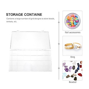 FOMIYES 1Pcs Nail Art Tip Storage box Nail Charm Storage Organizer Transparent False Nail Container Plastic Bead Storage Case with Movable Dividers for Small Earring Jewelry Craft