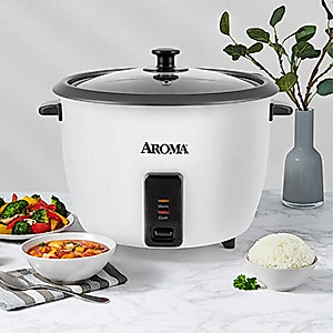 Aroma Housewares 32-Cup (Cooked) (16-Cup UNCOOKED) Pot Style Rice Cooker (ARC-7216NG) , White