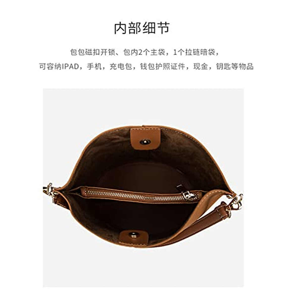 Bucket Bag for Women, Leather Bucket Designer Handbag Purses, Lady Totes Hobo Bags, with Shoulder Strap, for Work Daily