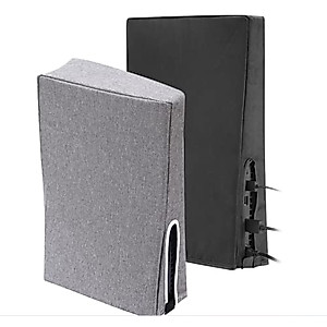 Console Cover for PS5 Console Protection Dust Cover PS5 Dustproof Anti-Scratch Anti-Fall Waterproof Protector Case for Sony Playstation 5 dust Protection Sleeve with dust Plug (Grey)