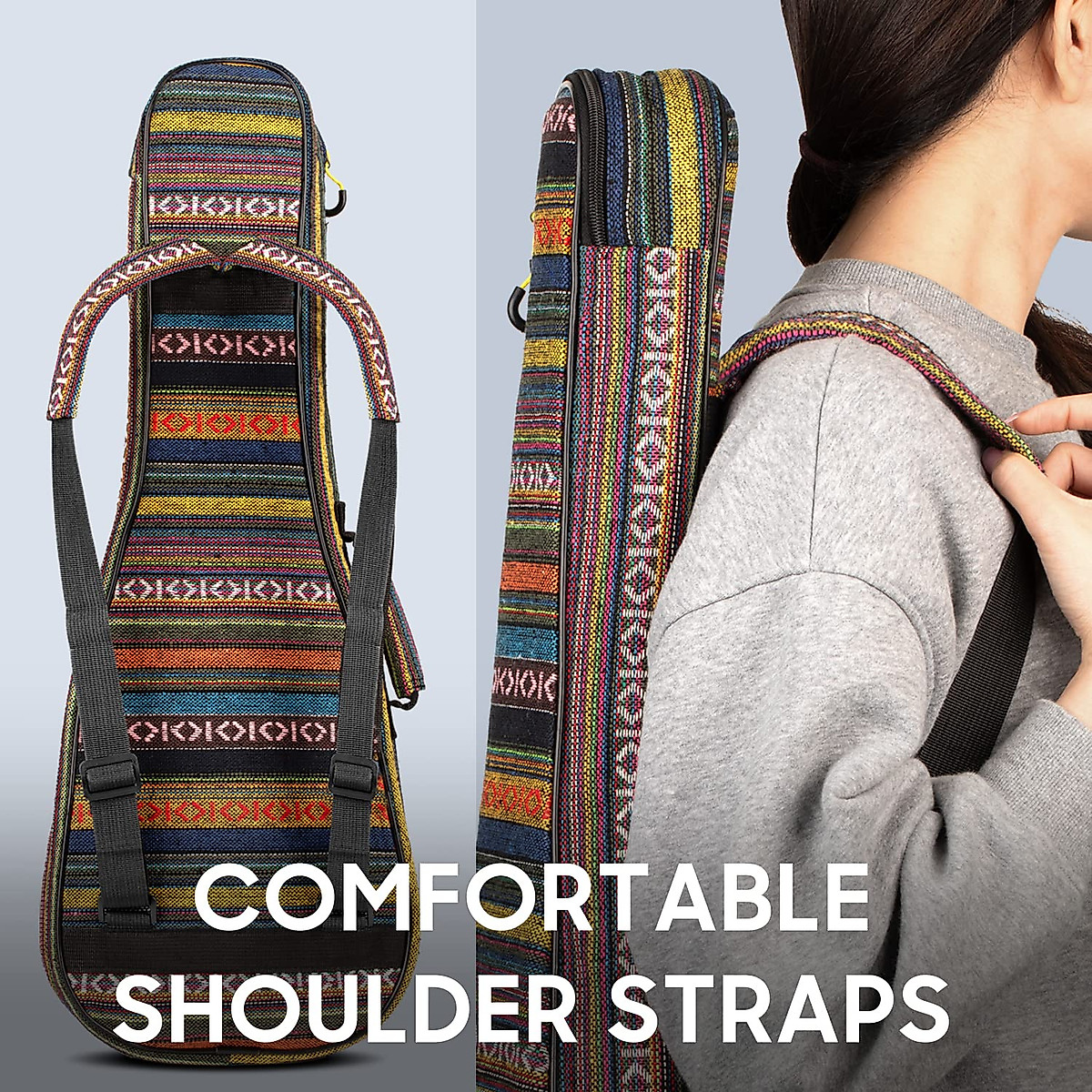 CAHAYA Ukulele Bag Soprano Ukulele Case 21 Inch Soft 0.35 Inch Thick Padded with Adjustable Straps