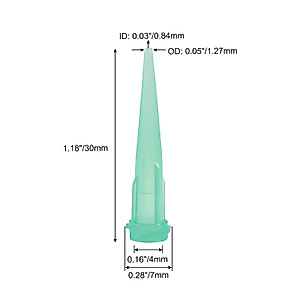 Zorveiio 50 Pack 18Ga 1.18 Inch Blunt Tip Dispensing Neddle,Green Plastic Syringe Blunt Tip Neddle,Tapered Luer Lock Dispensing Needles for Industrial Use
