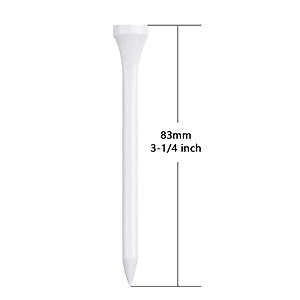 Zivisk Wooden Golf Tees 3-1/4" 100 Count 83mm White