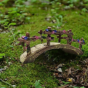 MUAMAX Miniature Garden Bridge Resin Craft Cute Fairy Bridge Little Artificial Bridge Micro Landscape Garden Bridge Fairy Garden Bridge for Dollhouse Ornament