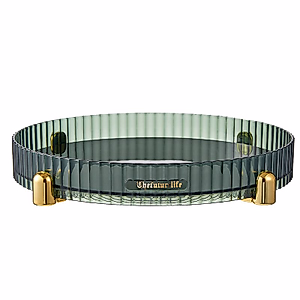 CESTATIVO Makeup Perfume Organizer, 360 Degree Rotating Lazy Susan, Bathroom Vanity Tray, Counter Organizer, Green