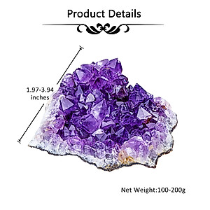 CrystalTears Amethyst Crystal Geode Cluster Raw Amethyst Rock Quartz Healing Crystals Druzy Geode Mineral Specimen Gemstone for Meditation Reiki Healing Home Decor 0.22-0.44 lb