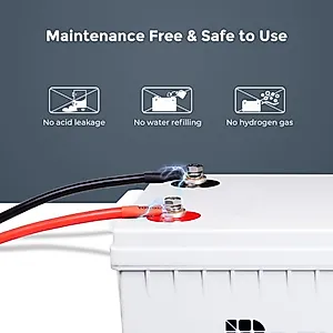 Renogy Deep Cycle Agm Battery 12 Volt 200AH, Gray & 2PCS 100 Watt Solar Panels 12 Volt Monocrystalline, High-Efficiency Module PV Power Charger, 2-Pack Compact Design