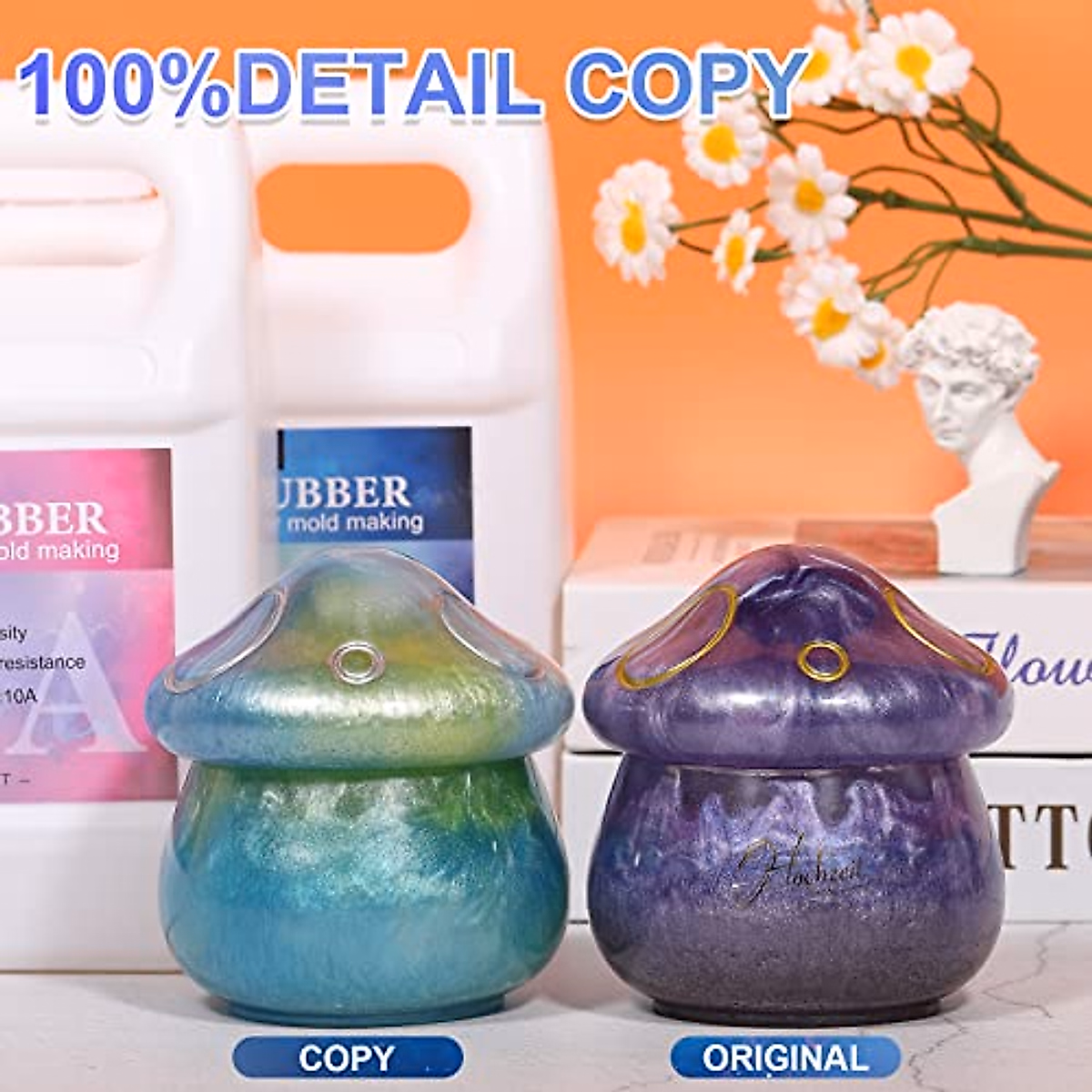 CHANGTIKEJI Silicone Mold Making Kit,84OZ Super Elastic Liquid Silicone for Mold Maker, Fast Cure Translucent Silicone Rubber for Casting Resins Mold,Silicone Mold,Candle Mold,Soap Mold,Food Mold