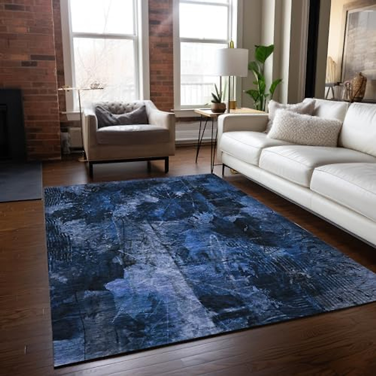 Addison Rugs Chantille ACN560 Blue 9' x 12 Indoor Outdoor Area Rug, Stain Resistant, Machine Washable, Non Shedding, Bedroom, Living Room, Dining Room, Kitchen Rug