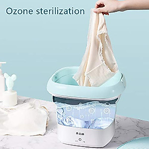 ZKU 2020 Upgraded Portable Washing Machine, Folding Automatic Laundry Machine, Turbine Washer, USB Cable, Low Noise, Mini Washing Machine for Camping, Dorms，Apartments， Business Trip - Blue