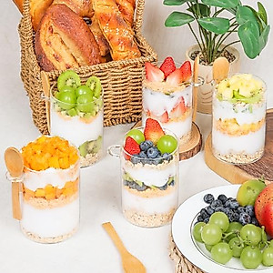 ComSaf 19oz Glass Jars with Lids and Spoons Set of 6, Sugar Coffee Containers Salt Spice Jars, Jars with Spoons for Loose Tea, Candy, Brown Sugar, Nuts, Overnight Oats Containers with Lids,