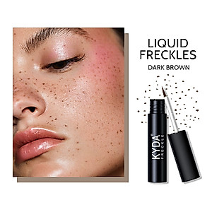 KYDA 2 Colors Liquid Freckle, Natural Freckle Makeup Pen, Longlasting Face Freckle Liquid Makeup, Soft Dot Sopt Pen Magic Freckle Color-Light Brown&Dark Brown