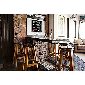 Gallery Solutions 18x16 Shot Glass Hinged Front Display Case, 18" x 16", Black