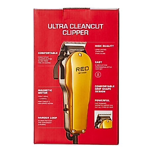 Red by Kiss Hair Clippers, Hair Trimmer for Professional Haircut, Grooming Kit for Men Ultra Clean-Cut Clipper 8PCS Kit