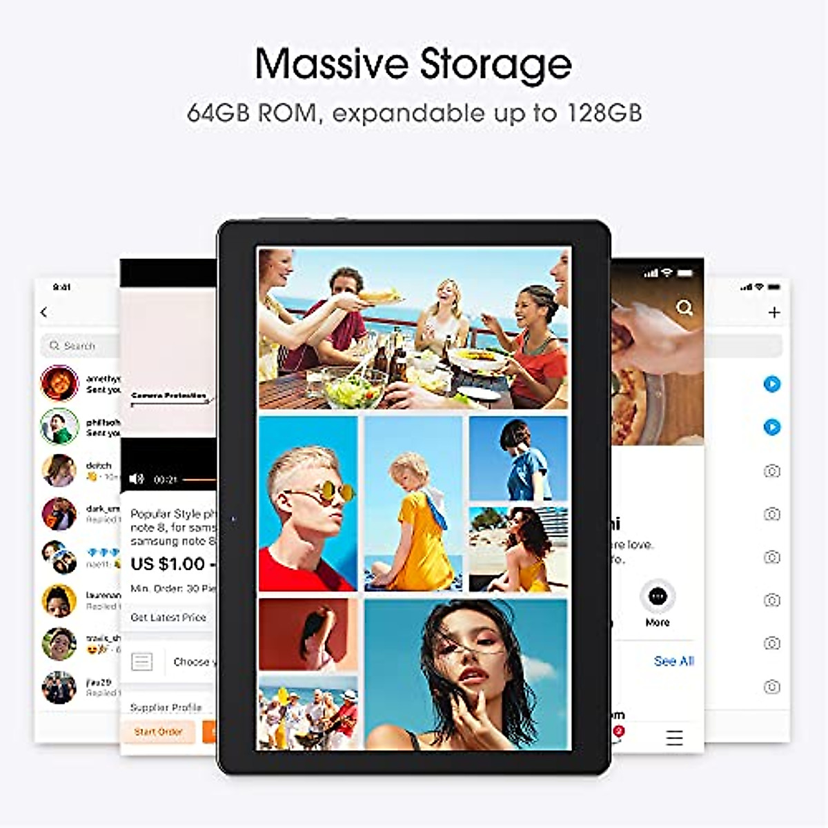 Dragon Touch Notepad K10 Tablet with 64GB Storage, Android 10 inch Tablet, Quad Core Processor, Micro HDMI, IPS HD Display, GPS, 1.3Ghz WiFi