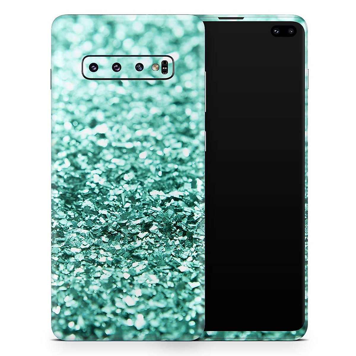 DesignSkinz Aqua Green Glimmer Protective Vinyl Decal Wrap Skin Cover Compatible with The Samsung Galaxy S20 (Screen Trim & Back Glass Skin)