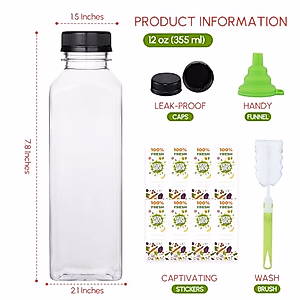 The Buyer Choice 24pcs 16oz Plastic Bottles with caps bulk – Clear Reusable Juice Bottles with caps for smoothies, Disposable Empty bottles for drinks, Juice containers with lids for fridge