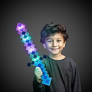 Fun Central LED Light Up Pixel 8-Bit Toy Sword for Kids (Multi, 18")