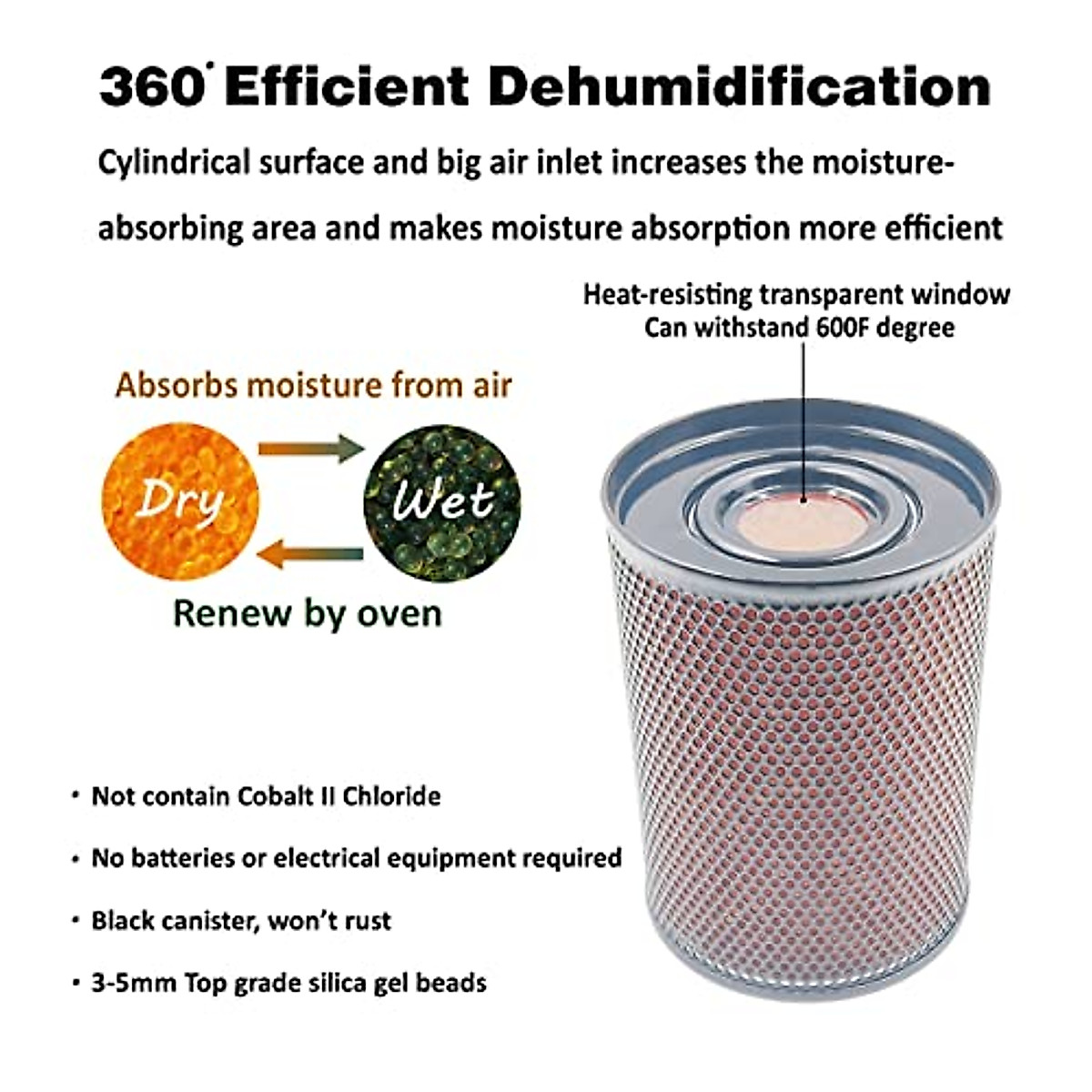 ECCEPOPU Gun Safe Dehumidifier, Moisture Absorbers Reusable Canister Dehumidifier for Safe & Cabinet