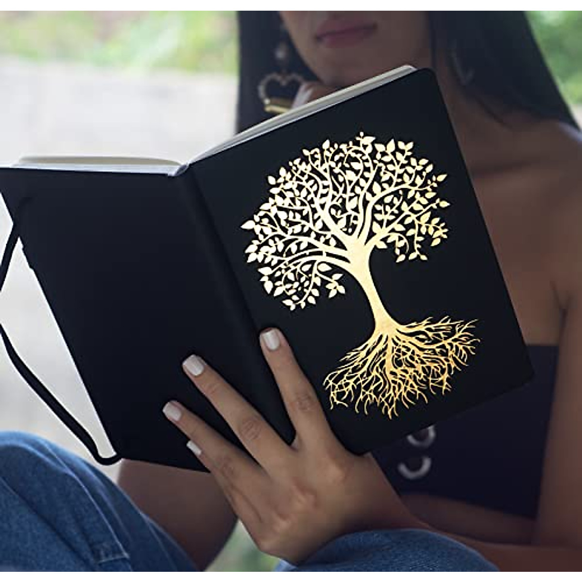 Veway Tree of Life Journal for Women & Men - Fancy Journal for Writing - Vegan Leather Writing Journal with Pen - A5 Hardcover Luxury Journal Notebook Gift Set