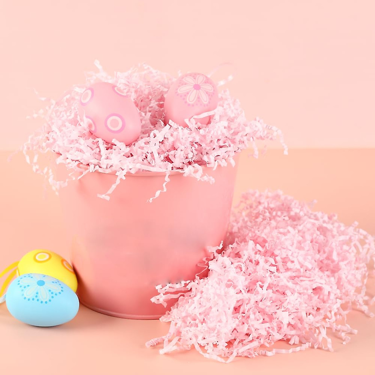 Cgzwxjin Light Pink Crinkle Cut Paper Shred Filler (1/2 LB)，Crinkle Paper for Gift Box, Shredded Paper Filler, Gift Basket Filler,Gift Wrapping