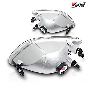 Winjet Headlamp Assembly Compatible with [1997 1998 1999 2000 2001 2002 Ford Expedition] [1997-2003 F-150] [1997-1999 F-250 Light Duty] [2004 Ford F-150 Heritage] Headlights Clear Lens