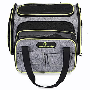 Thumberly Cat Carrier Soft-Sided - Pet Carrier Airline Approved for Medium Cats, Small Animals and Puppy Under 15 Lbs, Small Dog Carrier 1 Side Expandable - Size Small
