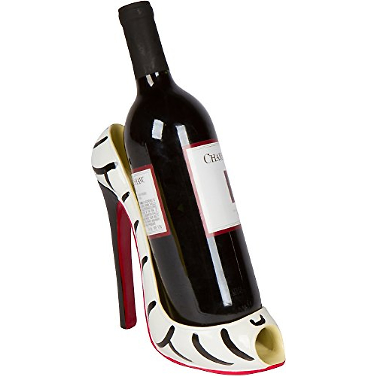KitchInnovations High Heel Wine Bottle Holder - Four Attactive Style Variations Available (Zebra)
