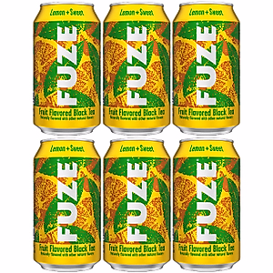 Fuze Lemon and Sweet Tea, 12oz Cans, (Pack of 6) with Bay Area Marketplace Napkins