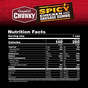 Campbell's Chunky Soup, Spicy Chicken and Sausage Gumbo, 16.1 oz Can (Case of 8)