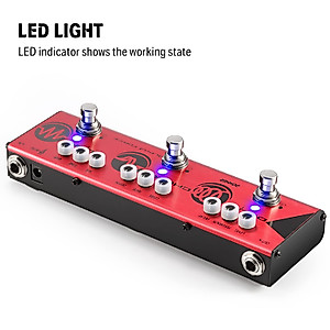 Donner Multi Guitar Effect Pedal Alpha Force 3 in 1 Effects Delay Chorus High Gain Distortion Pedal with Adapter