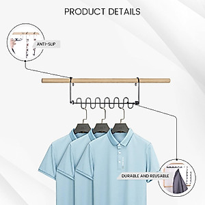 MCPINKY 4PCS Metal Space Saving Hangers, Cascading Space Saving Hanger Stainless Steel Hanger for Travel Closet Clothing Storage