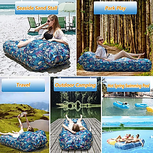 QUYDDC Universal Amphibious Inflatable Air Cushion, Suitable for Both Outdoor and Indoor Use in Cars, Lazy People, Portable Camping Home, Single Person Air Cushion Delivery Backpack - Red