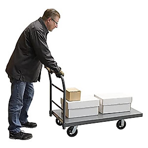 Vestil ECSPT-2448 Steel Smooth Deck Platform Truck 24 In. x 48 In. 2000 Lb. Capacity Black