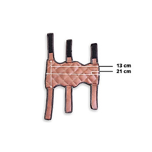 Star Quick Links Archery Arm Guard for Men Women & Kids, Rexine Leather, Adjustable Fit, 3 Hook & Loop Fasteners, Perfect Hold, Bow Archery Protect 3 Strap Guard, Arm Guard Forearm Protector (Brown)