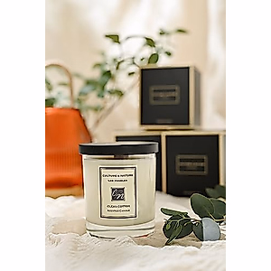 CULTURE & NATURE Lime Basil & Mandarin Scented Soy Candle (8oz), 100% Natural Soy Wax, Clean Long Burning Wooden Wick, Luxury Home Fragrance