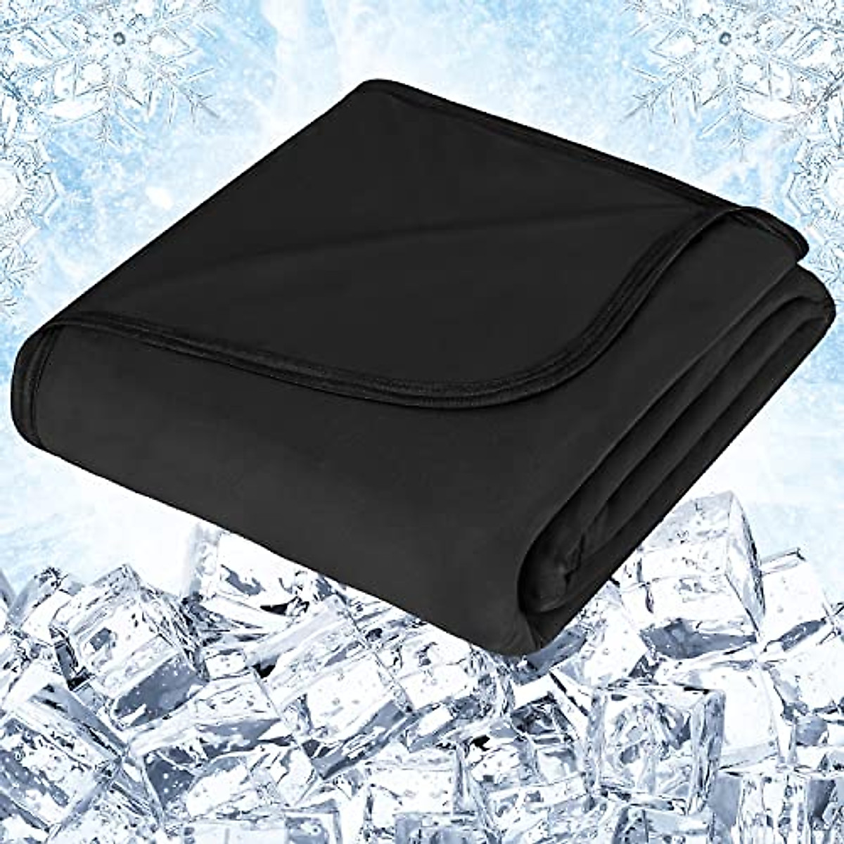 PAVILIA Cooling Blanket Twin Size Bed Lightweight Summer Cooling Throw Blanket for Bed Couch Sofa Nap, Absorbs Body Heat to Keep Cool Cold Effect, Double Sided Cooling Breathable - Black 60x80 Twin