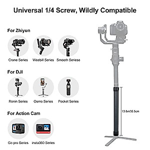 Carbon Fiber Extension Monopod Pole for DJI Ronin S/SC, DH10 Extendable Rod Handheld Stick 13.7-Inch Gimbals Stabilizer Handle Grip Compatible with DJI Ronin-S/SC/Osmo Mobile/Zhiyun Crane/Weebill s
