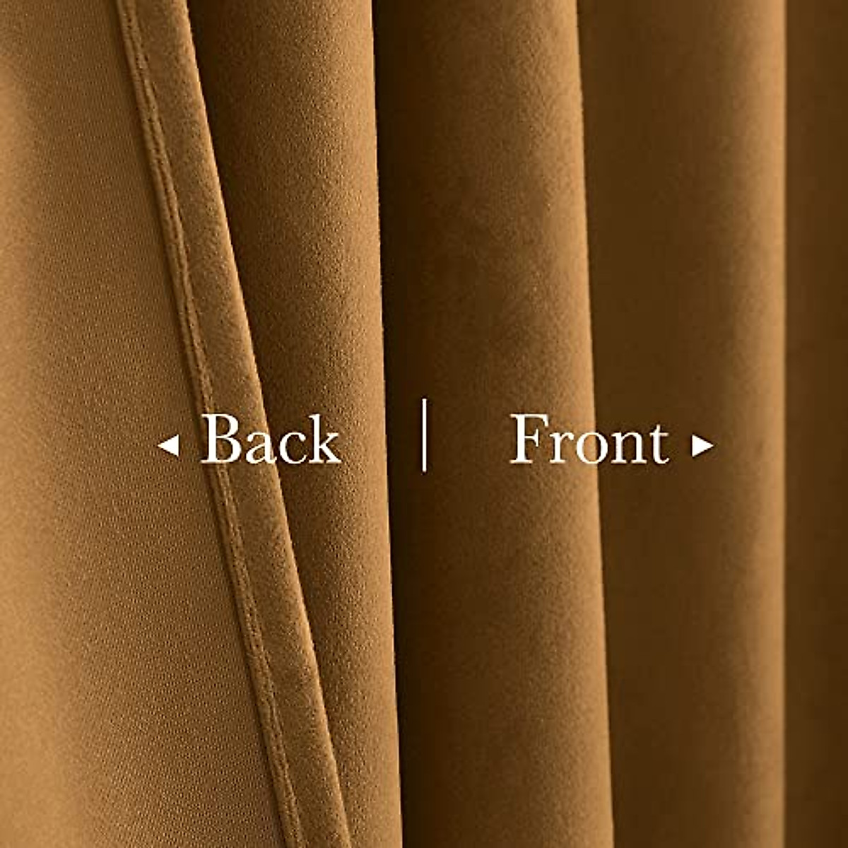 StangH Velvet Curtains 84 inches - Gold Brown Blackout Thermal Insulated Window Drapes for Living Room, Back Tab Luxury Home Decor Curtains for Bedroom Sliding Door, W52 x L84, 2 Panels