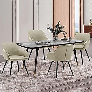 annjoe Faux Suede Accent Chair Arm Chairs Living Room Chairs Leisure Chair Upholstered Chair with Metal Legs Set of 2 for Home Kitchen Office Bistro Cafe