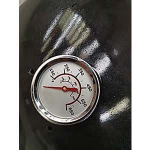 1.8 Inch Barbecue Grill Temperature Gauge Replacement for CharBroil Models Pit BBQ Thermometer Fahrenheit and Heat Indicator for Meat Cooking, Stainless Steel Temp Gauge